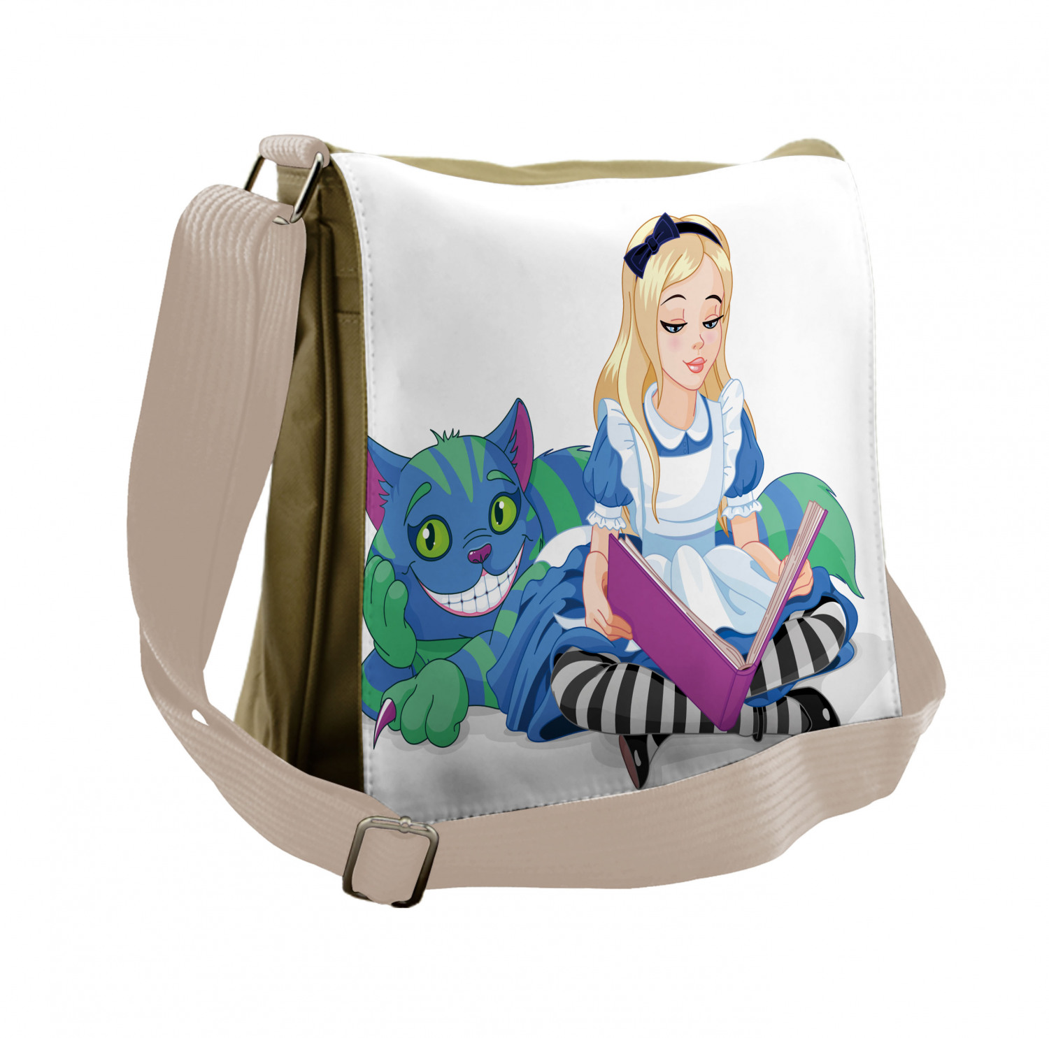 Alice in Wonderland Messenger Bag, Happiness Love, Unisex Cross-body ...