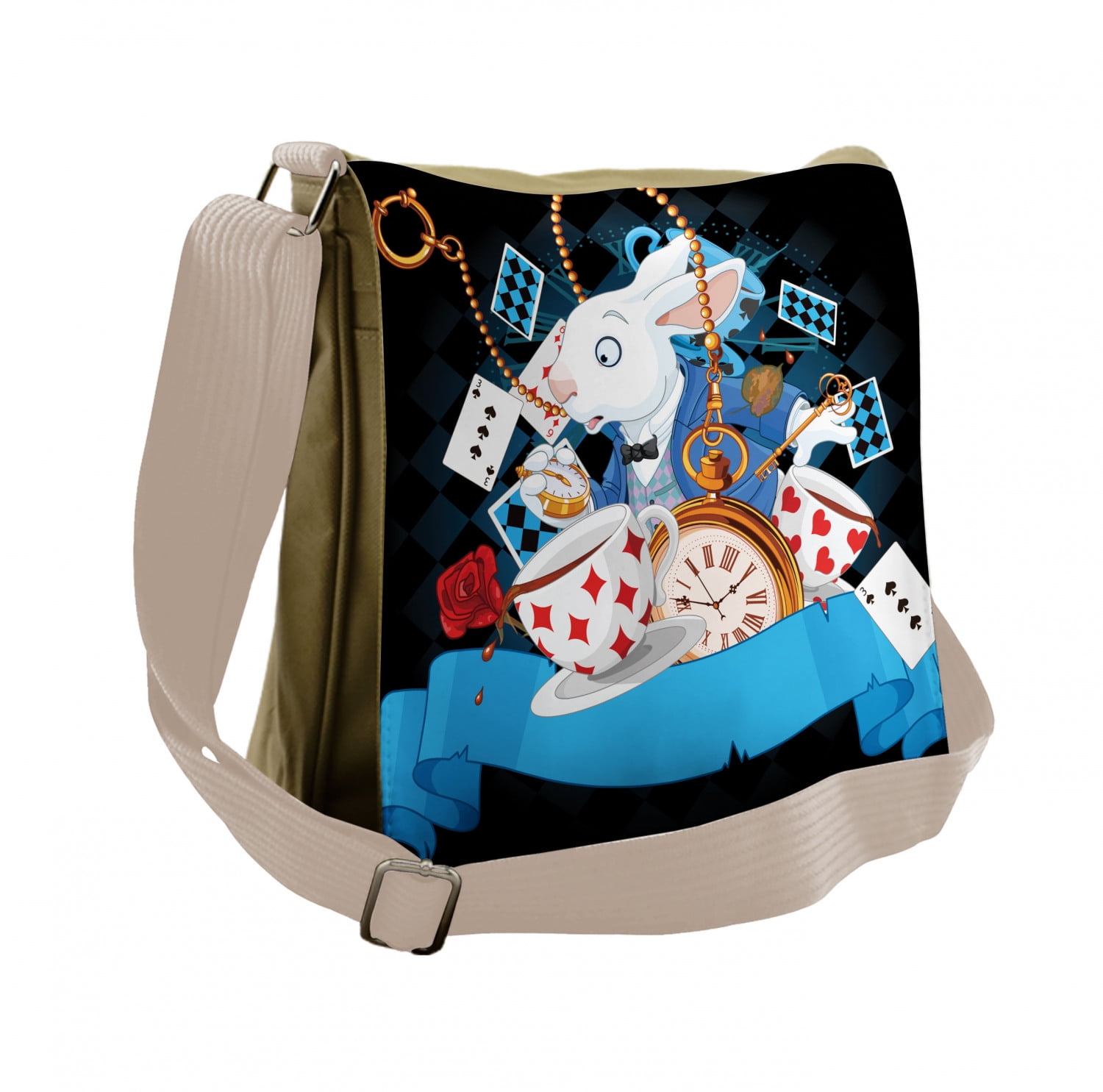 Alice in Wonderland Messenger Bag, Wonderland Tale, Unisex Cross-body ...