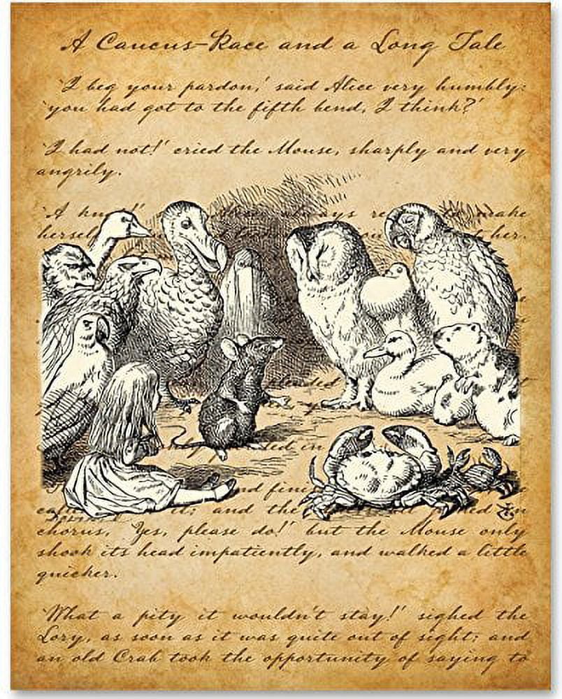 Alice in Wonderland - Mouse Tells Story - 11x14 Unframed Alice in ...