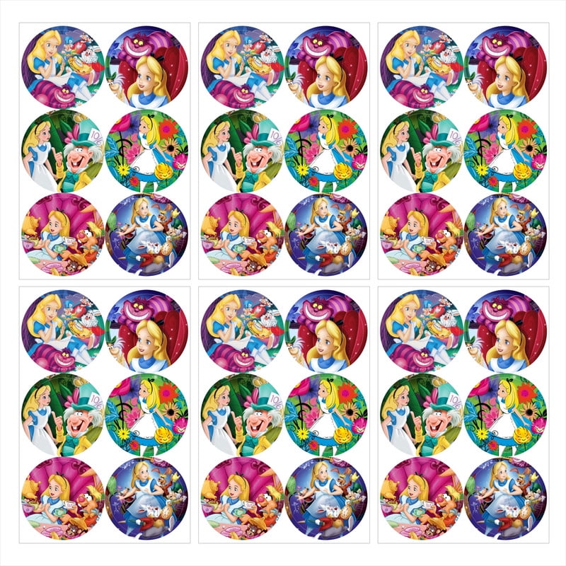 Alice in Wonderland Stickers Party Favors Labels Birthday Thank You ...