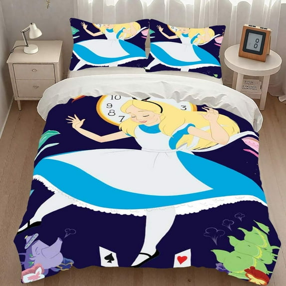 Alice in Wonderland Toddler Bedding Set Christmas for Child Sheet Comforter Girls Boys Pillow ...