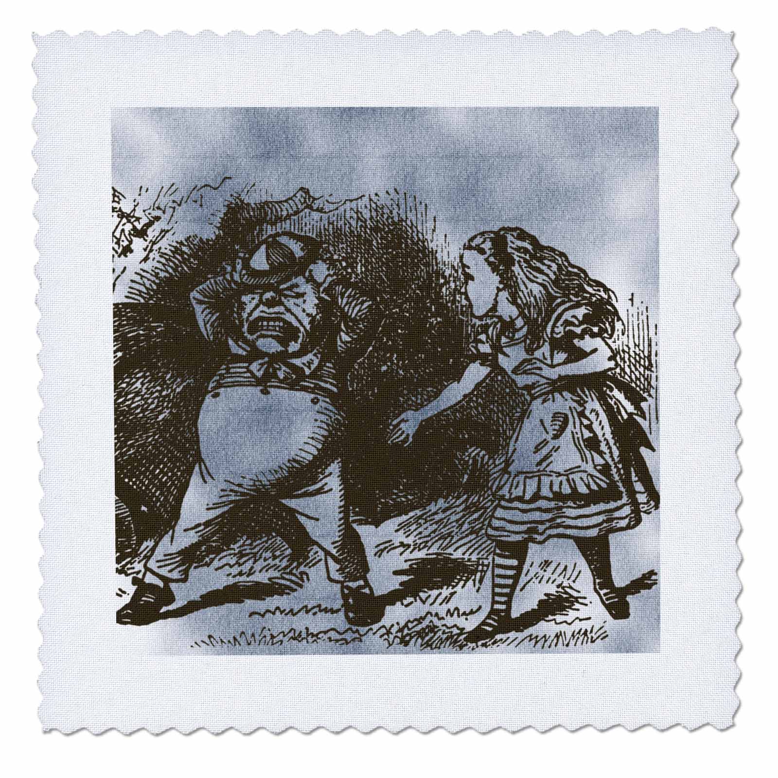 Alice in Wonderland Tweedle Dee and Dum Vintage 10x10 inch quilt square ...