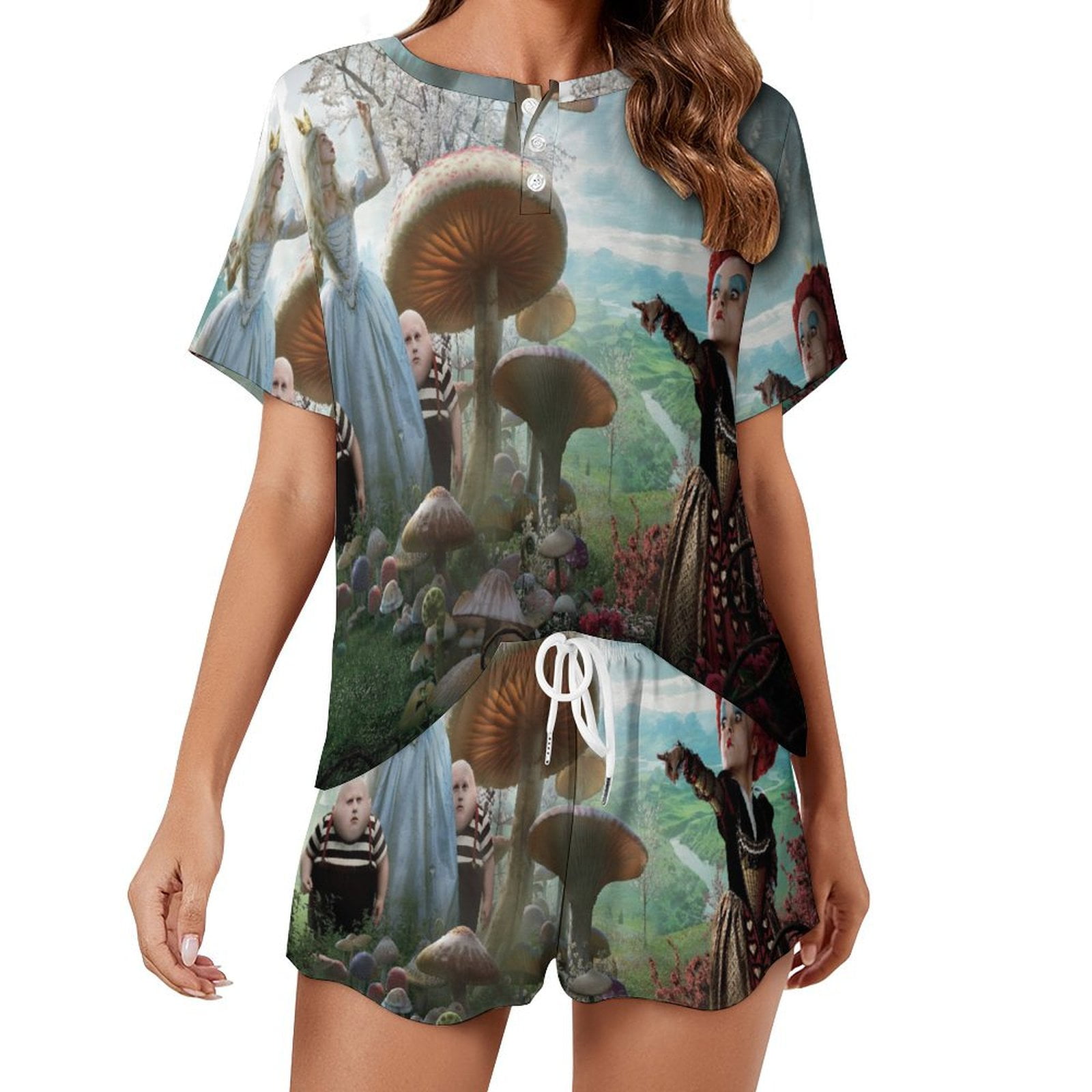 Alice in Wonderland Women Pajamas Set Loungewear Sleepwear 2 Piece PJ ...
