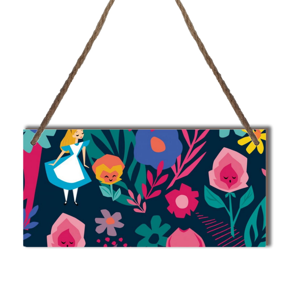 Alice in Wonderland Wooden Sign Square Wooden Door Panel Decoration 10 ...