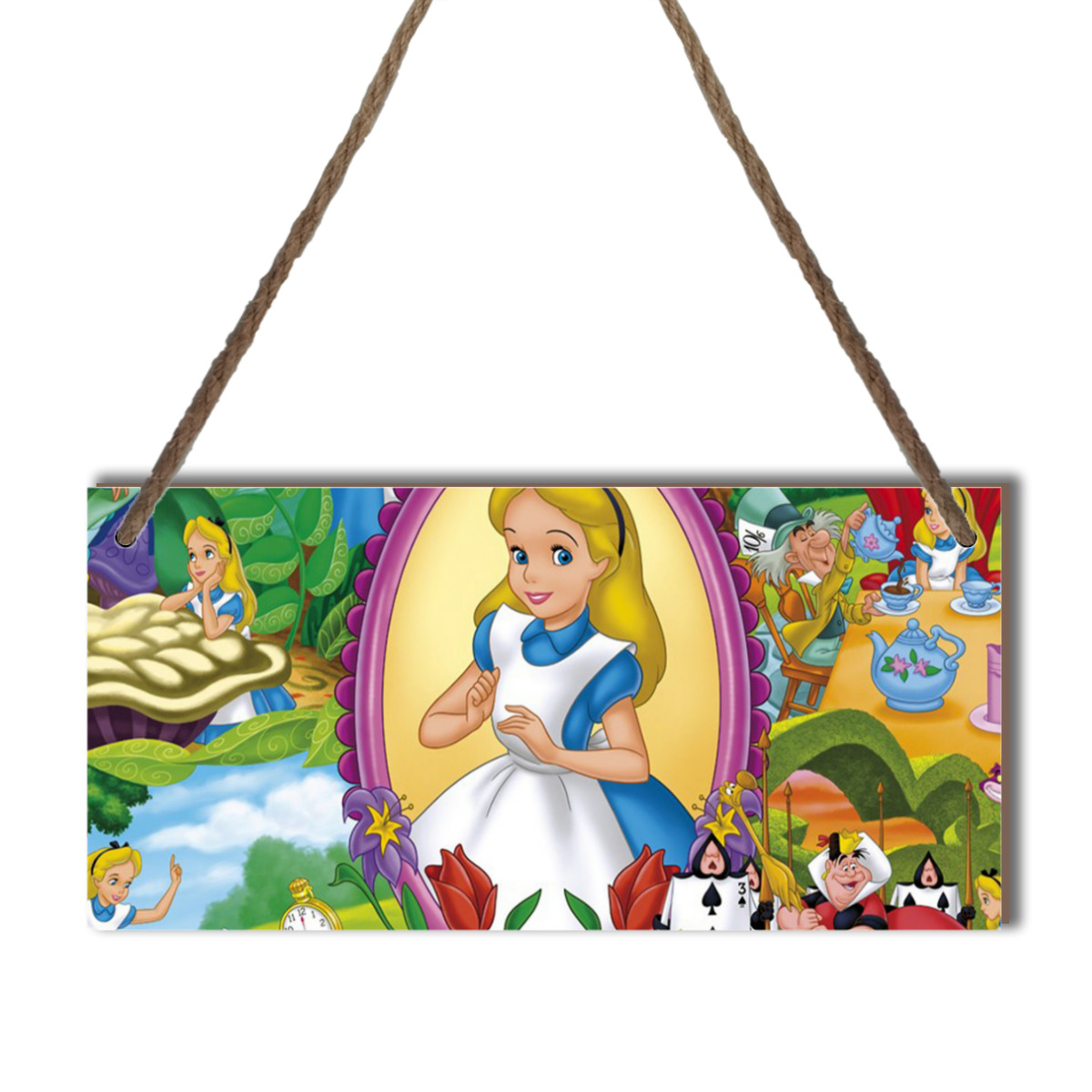 Alice in Wonderland Wooden Sign Square Wooden Door Panel Decoration 10 ...