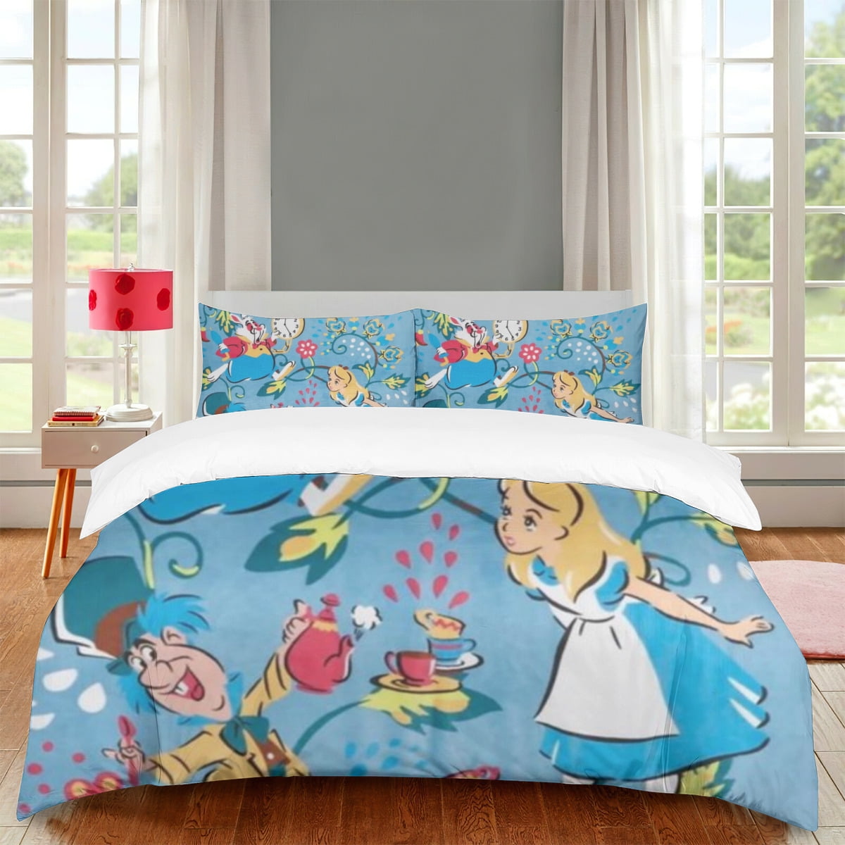 Alice's Adventures in Wonderland 3 Piece Sheet Set Breathable Duvet ...