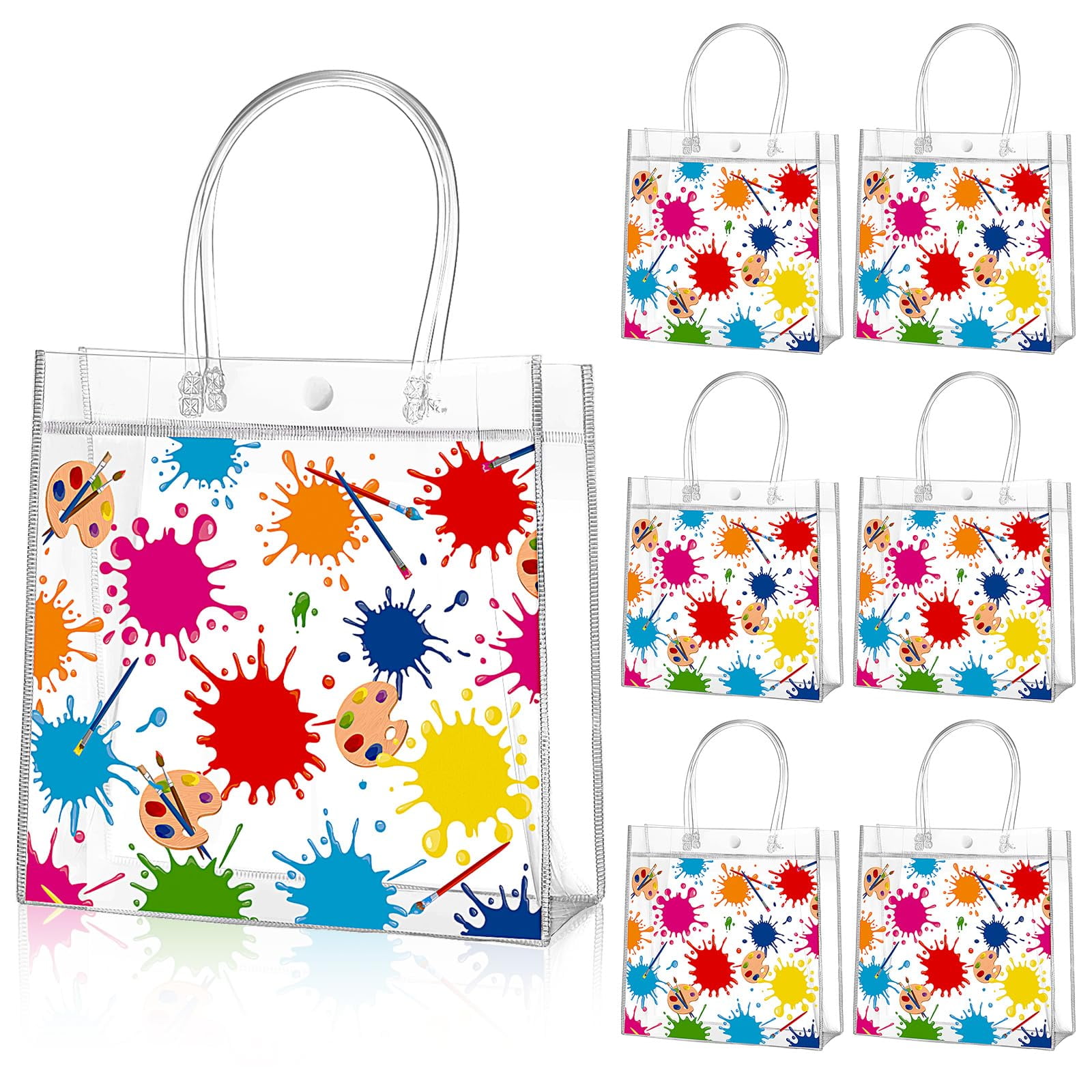 Aliceset 20 Pcs Paint RRF12 Splatter Party Clear with Handles Painting ...