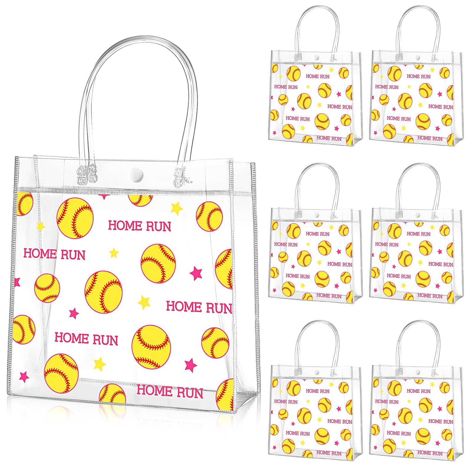 Aliceset 20 Pcs Softball VTF5 Clear Gift Bag with Handles Plastic Soft ...