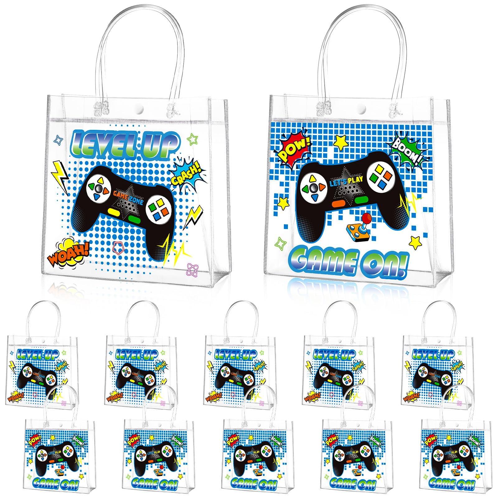 Aliceset 20 Pcs Video Games Party AIS1 Goodie Bags with Handles Level up Game on Party Favor ...