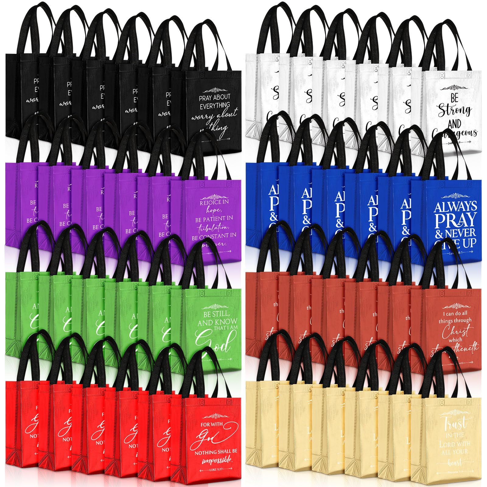 Aliceset Religious Gift Bags YPF5 Bulk with Handle 8 Colors Medium Size ...