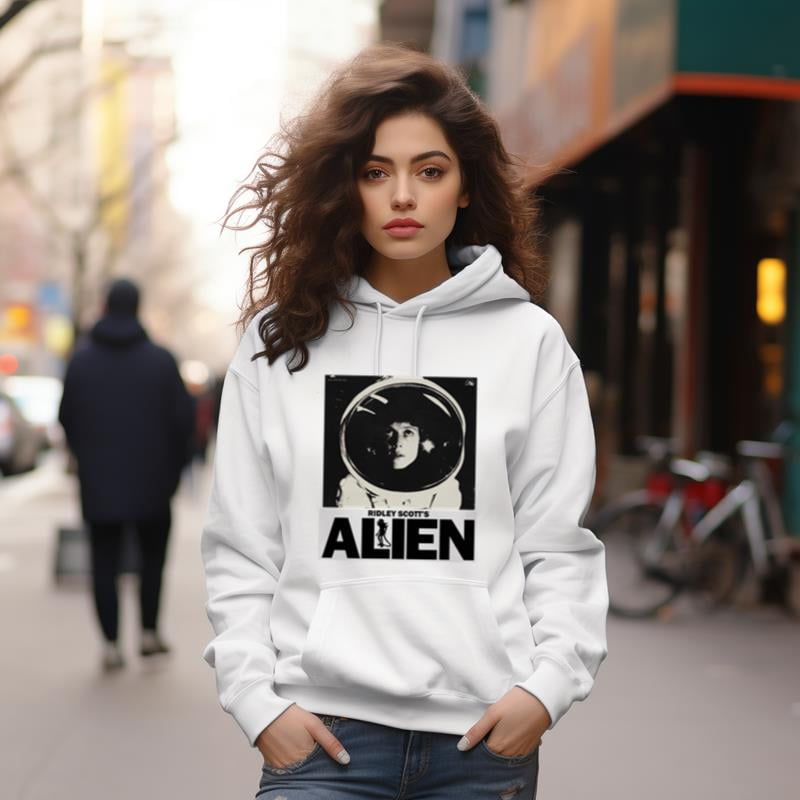 Alien 1979 Hoodie with Vintage Retro Horror Movie Merch Design for Sci ...