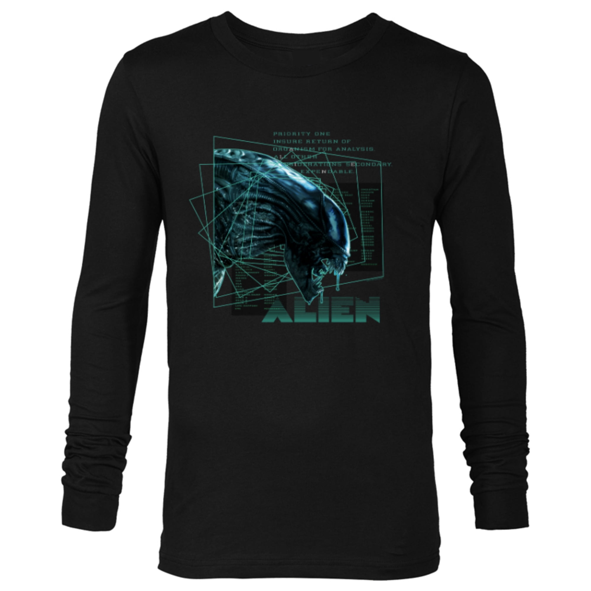 Alien 45th Anniversary Movie Xenomorph Priority One Logo - Long Sleeve ...