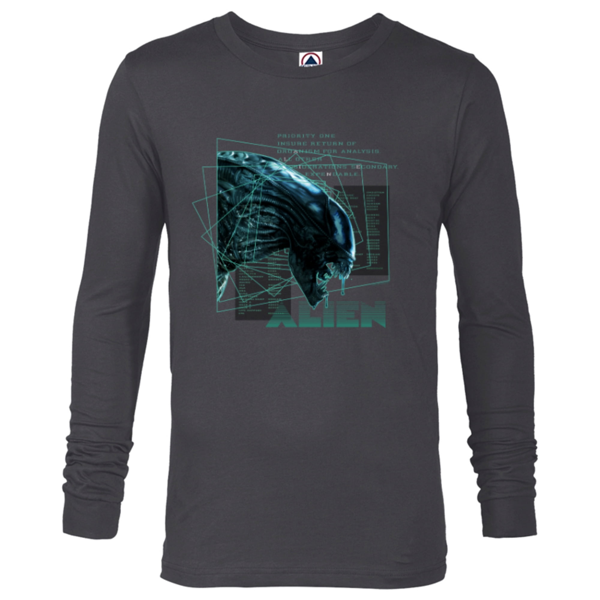 Alien 45th Anniversary Movie Xenomorph Priority One Logo - Long Sleeve ...