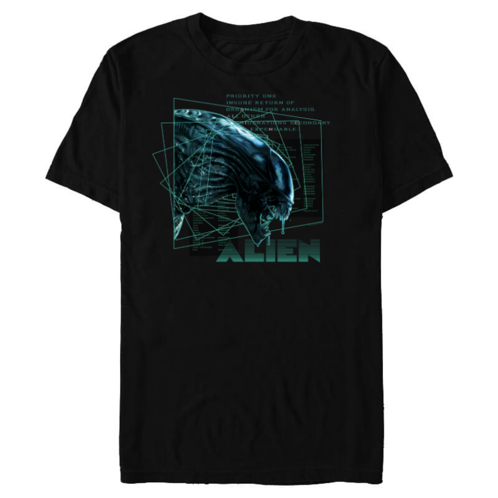 Alien 45th Anniversary Movie Xenomorph Priority One Logo - Short Sleeve ...