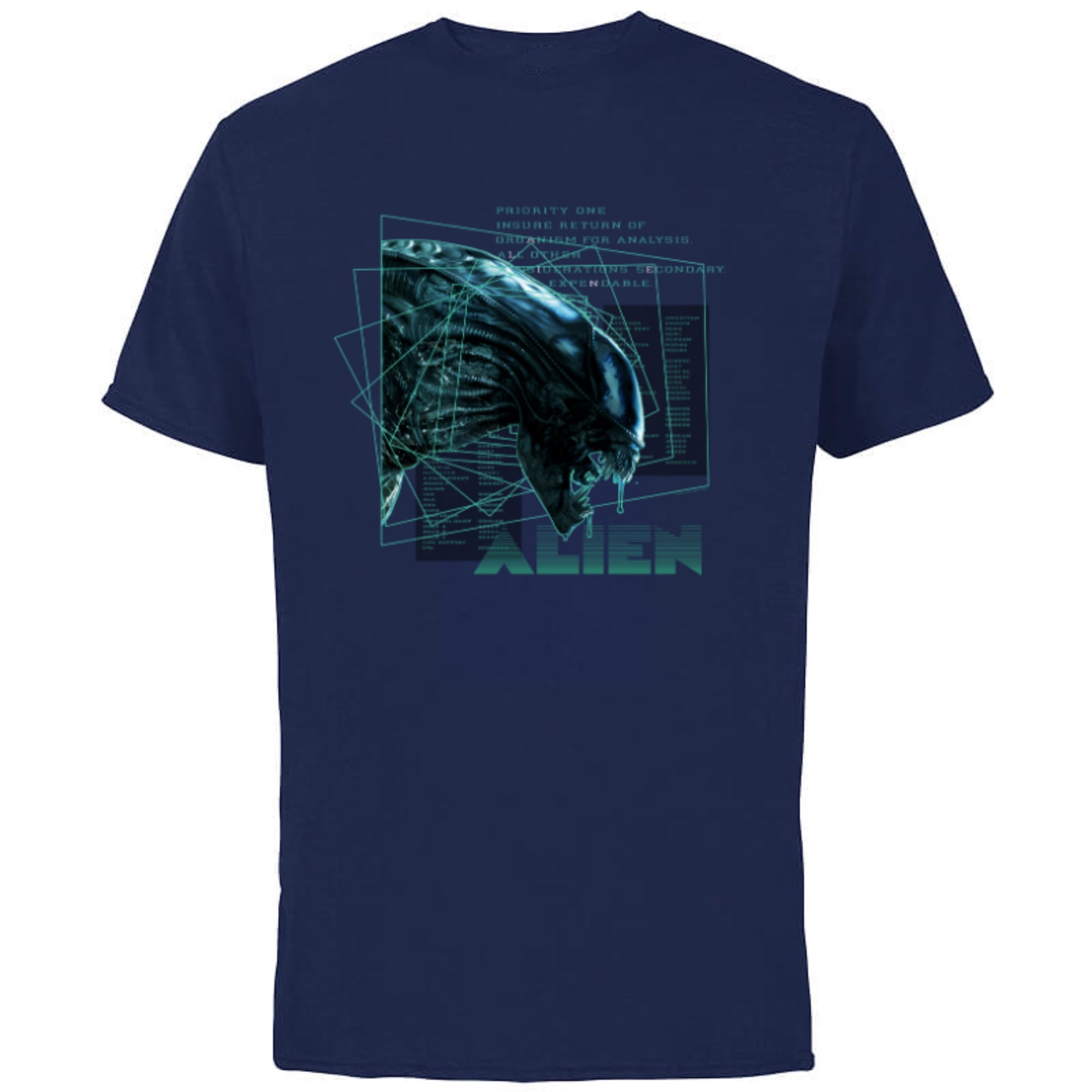 Alien 45th Anniversary Movie Xenomorph Priority One Logo - Short Sleeve ...