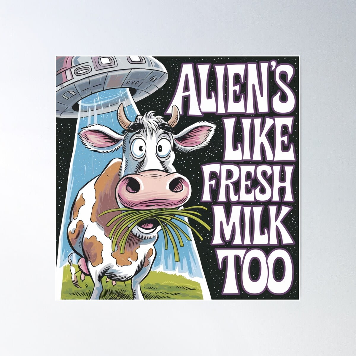 Alien Abduction, Aliens Love Fresh Milk, Alien, Van Gogh, Starry Night ...