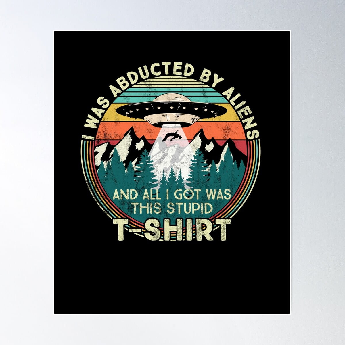 Alien Abduction Funny Ufo Poster Wall Art, Modern Wall Decor For Living ...