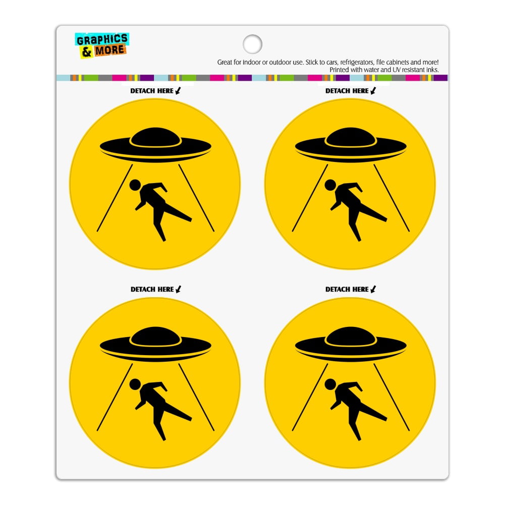 Alien Abduction Hazard Warning Sign Refrigerator Fridge Locker Vinyl ...