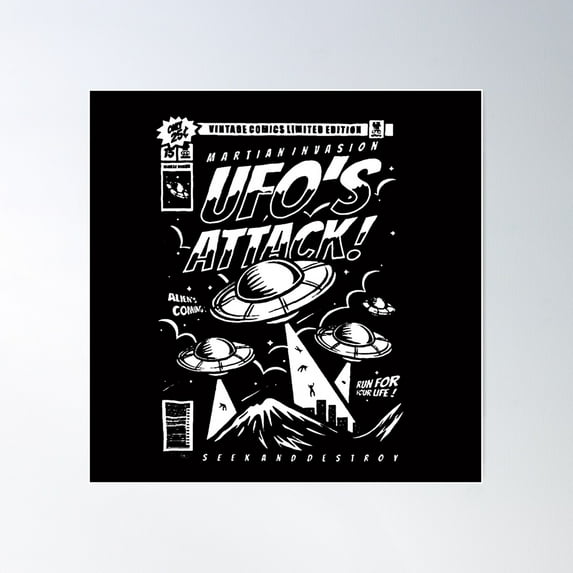 Alien Abduction Poster Wall Art, Modern Wall Decor For Living Room ...