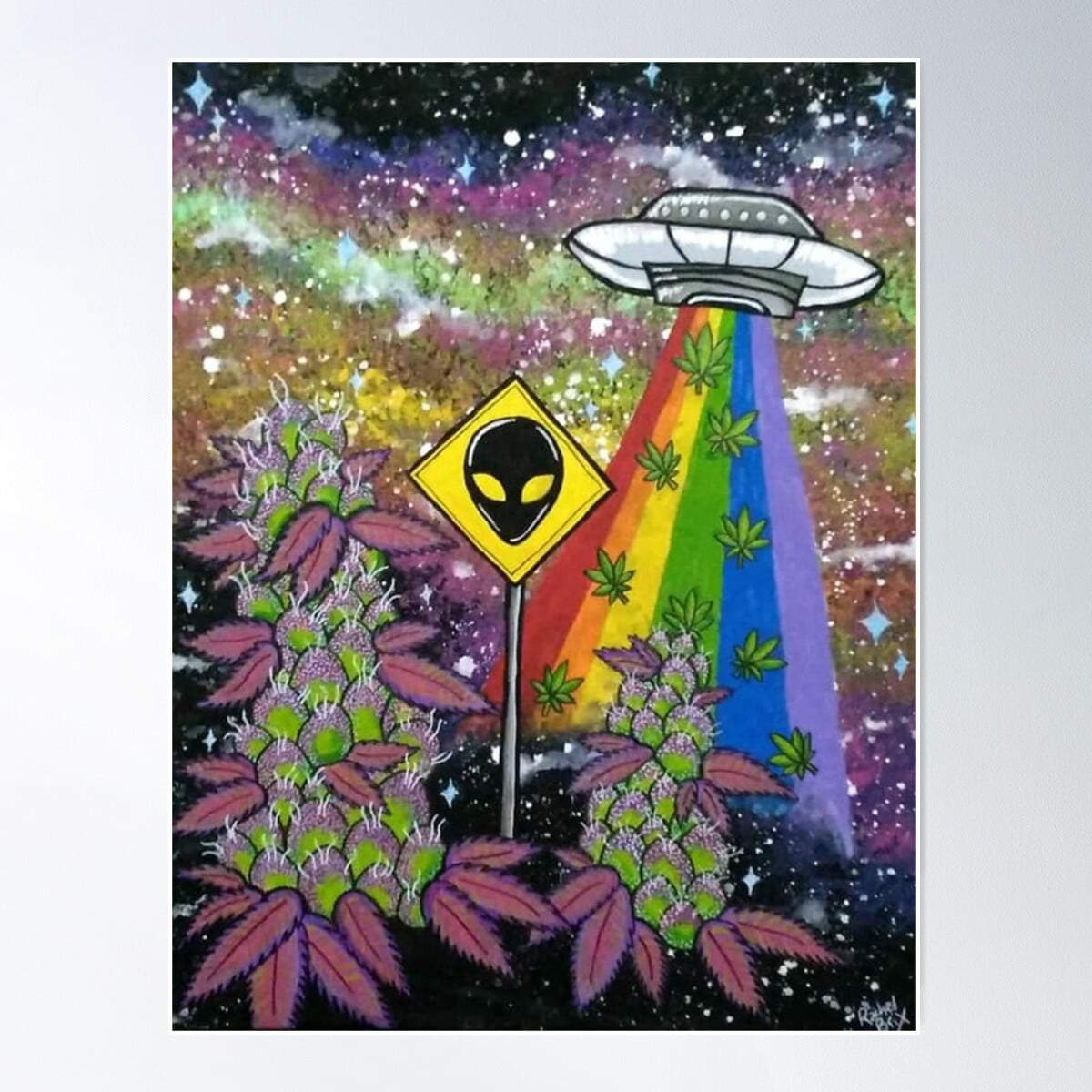 Alien Abduction Poster Wall Art, Modern Wall Decor For Living Room ...