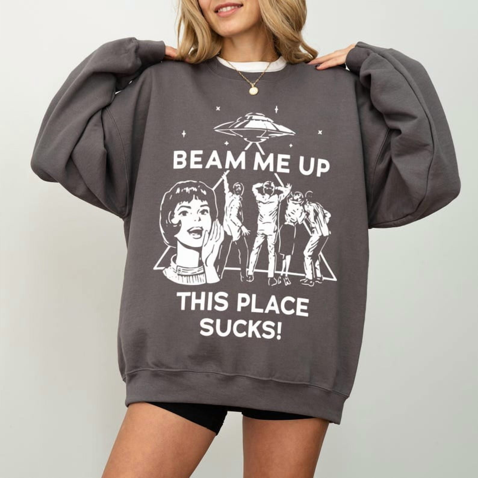 Alien Abduction Retro Space Humor Graphic Vintage Sci Fi Sarcastic ...