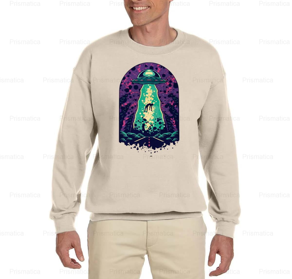 Alien Abduction Space Theme Sweatshirt UFO Sci Fi Graphic Cozy Pullover ...