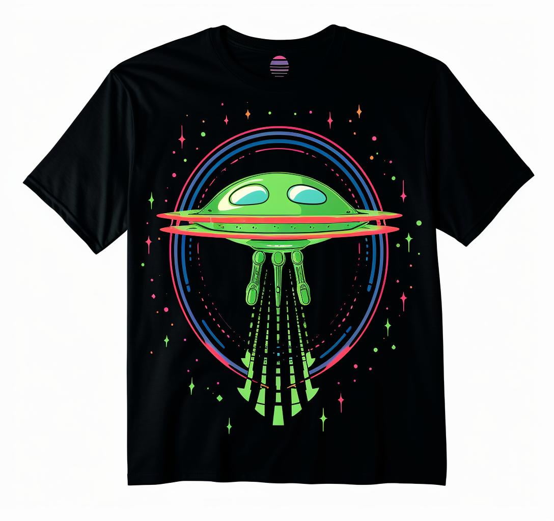 Alien Abduction UFO Men's Graphic T-Shirt Extraterrestrial Encounter ...
