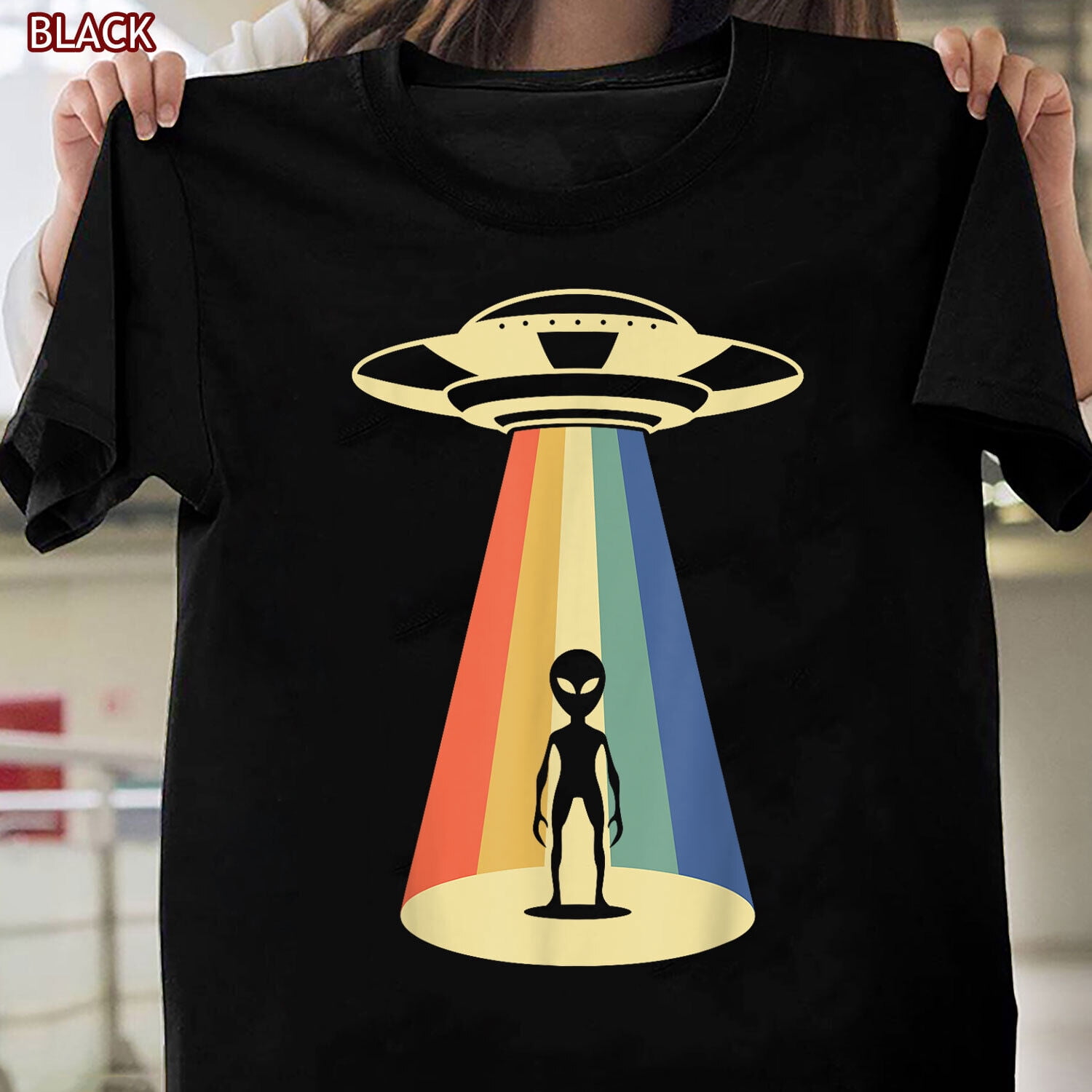Alien Abduction UFO Shirt Vintage Aliens Lover T-Shirt for Sci-Fi Fans ...