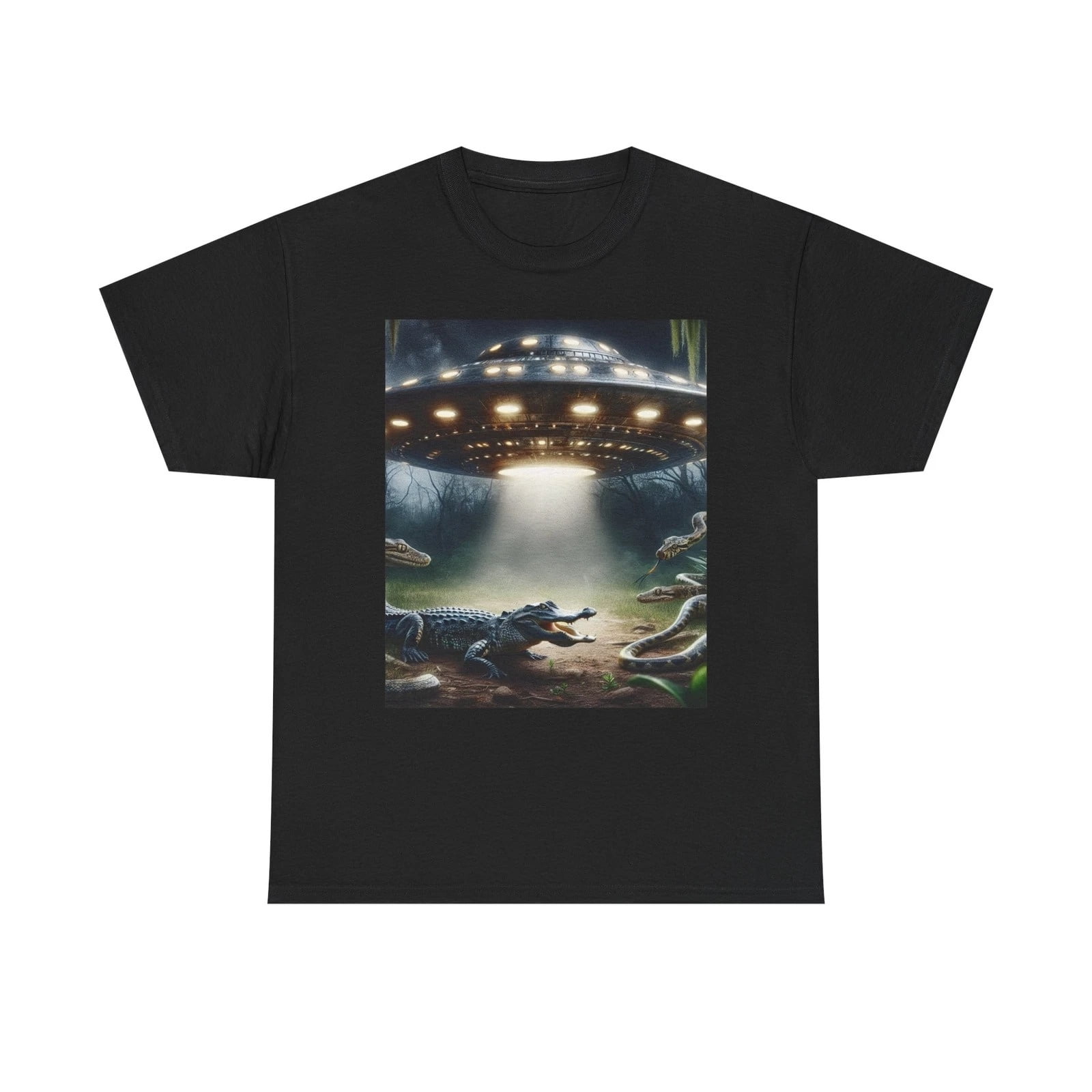 Alien Alligator Invasion T-Shirt – Funny UFO Sci-Fi Art Tee - Walmart.com