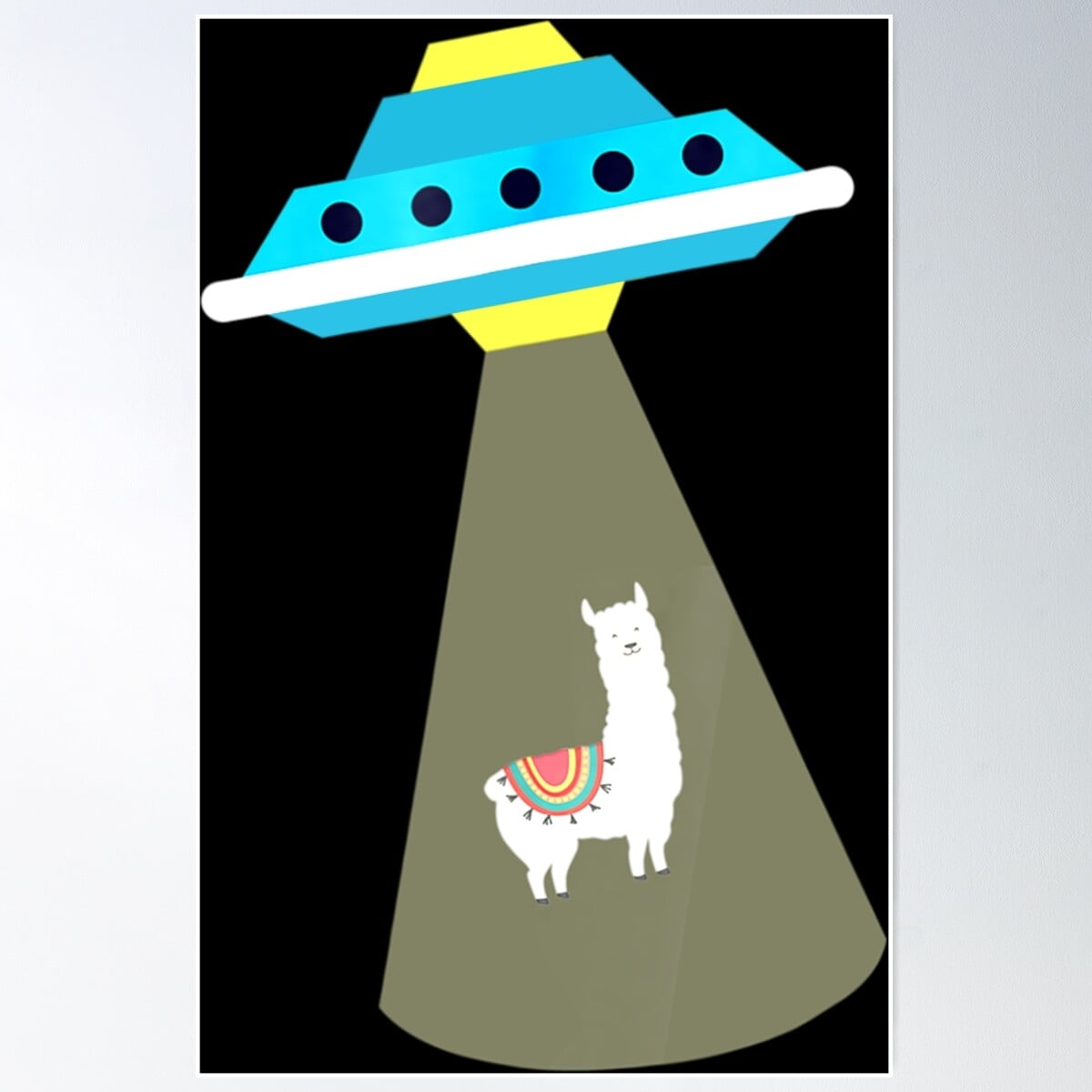Alien Alpaca In Tree Ufo Abduction Llama Funny Poster Wall Art, Modern ...