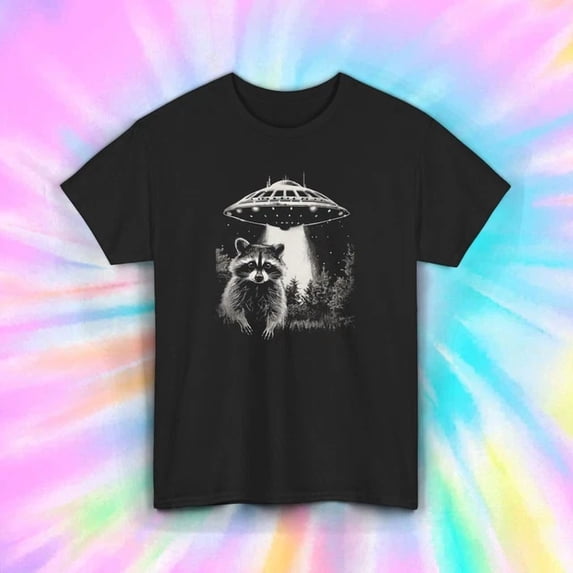 Alien Animal Shirt Ufo Abduction Black And White Forest Tee Unisex S ...