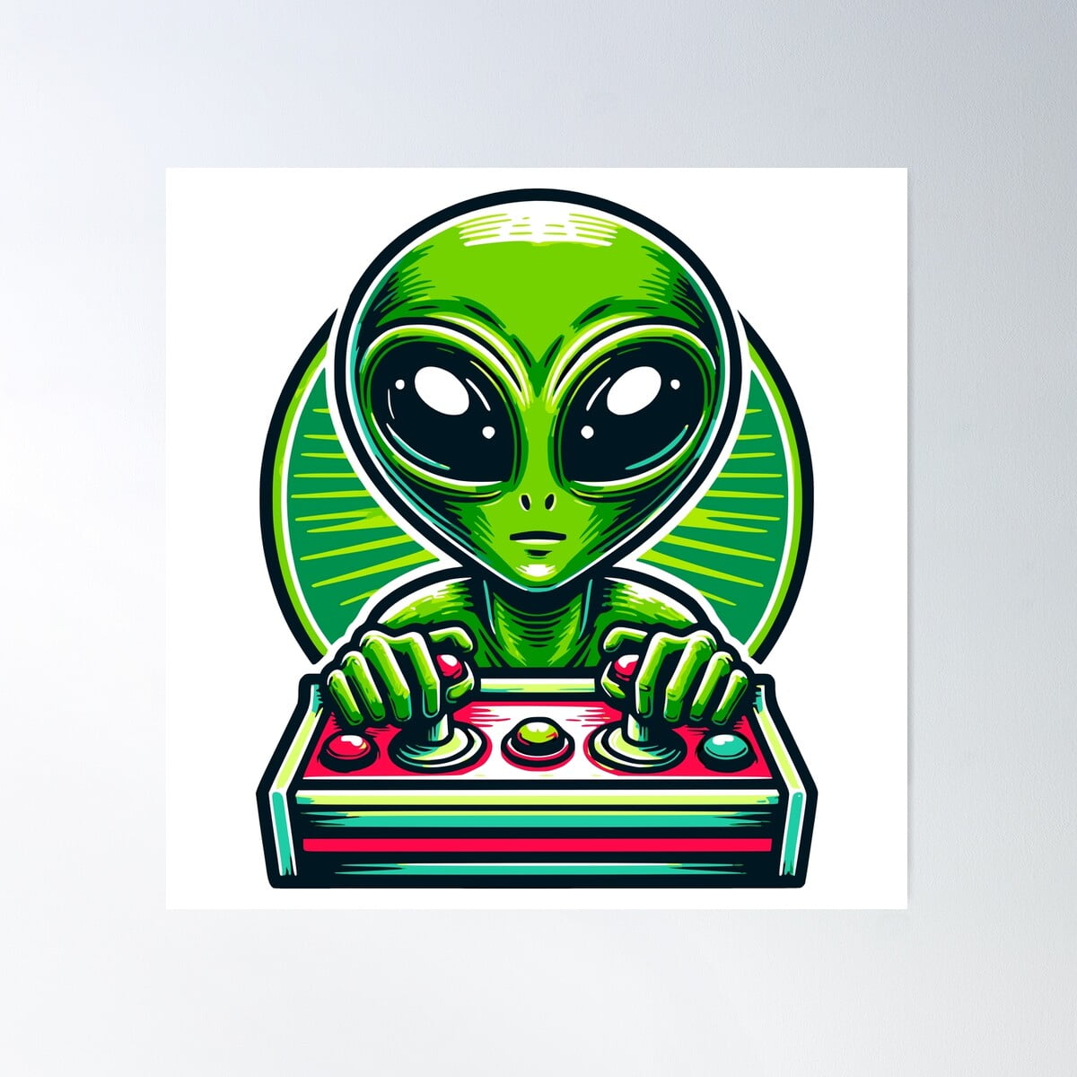 Alien Arcade Poster Wall Art, Modern Wall Decor For Living Room Bedroom ...