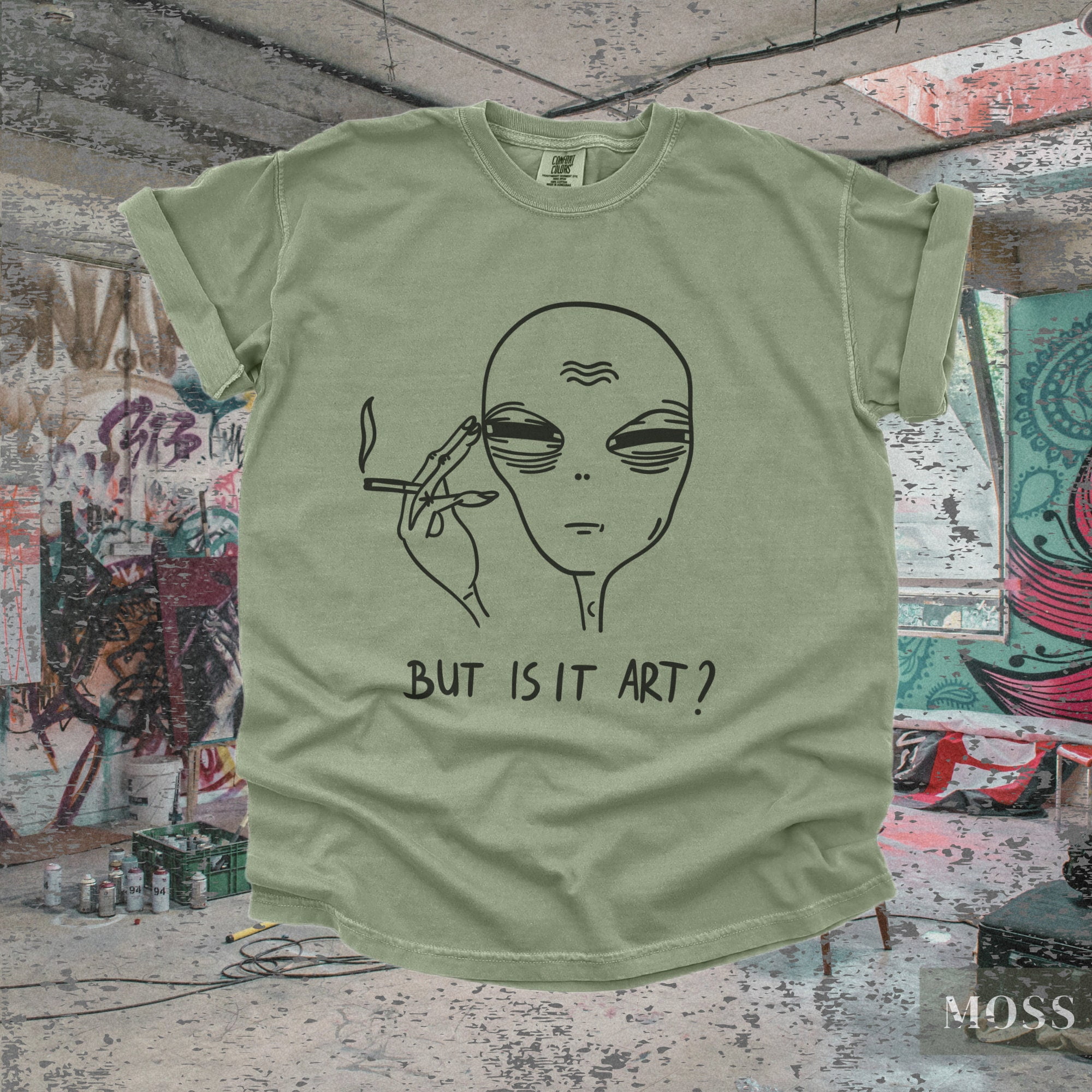 Alien Art TShirt Vintage Minimalist Aesthetic, Retro 90s Y2K Graphic ...