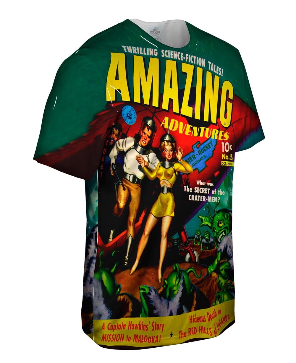Alien Attack Comic Retro Mens T-Shirt All Over Print - Walmart.com