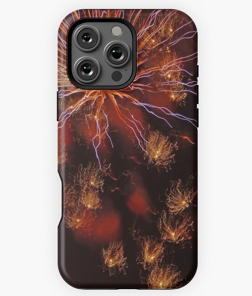 Alien Attack Fireworks Funny Sci-Fi Phone Case for iPhone 16 15 14 13 ...