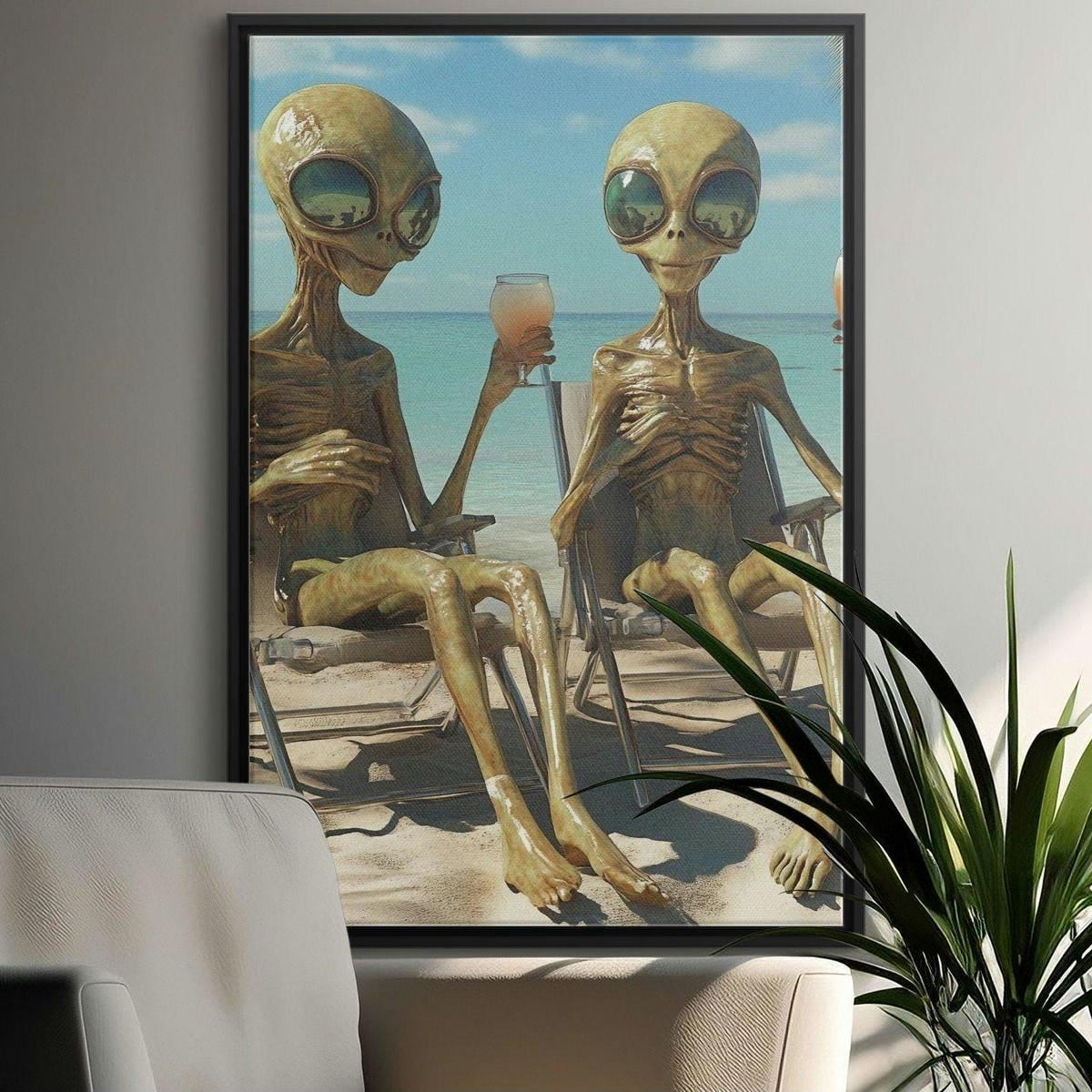 Alien Beach Posters, Funny Posters, Sci Fi Posters, Beach Vacation Art ...