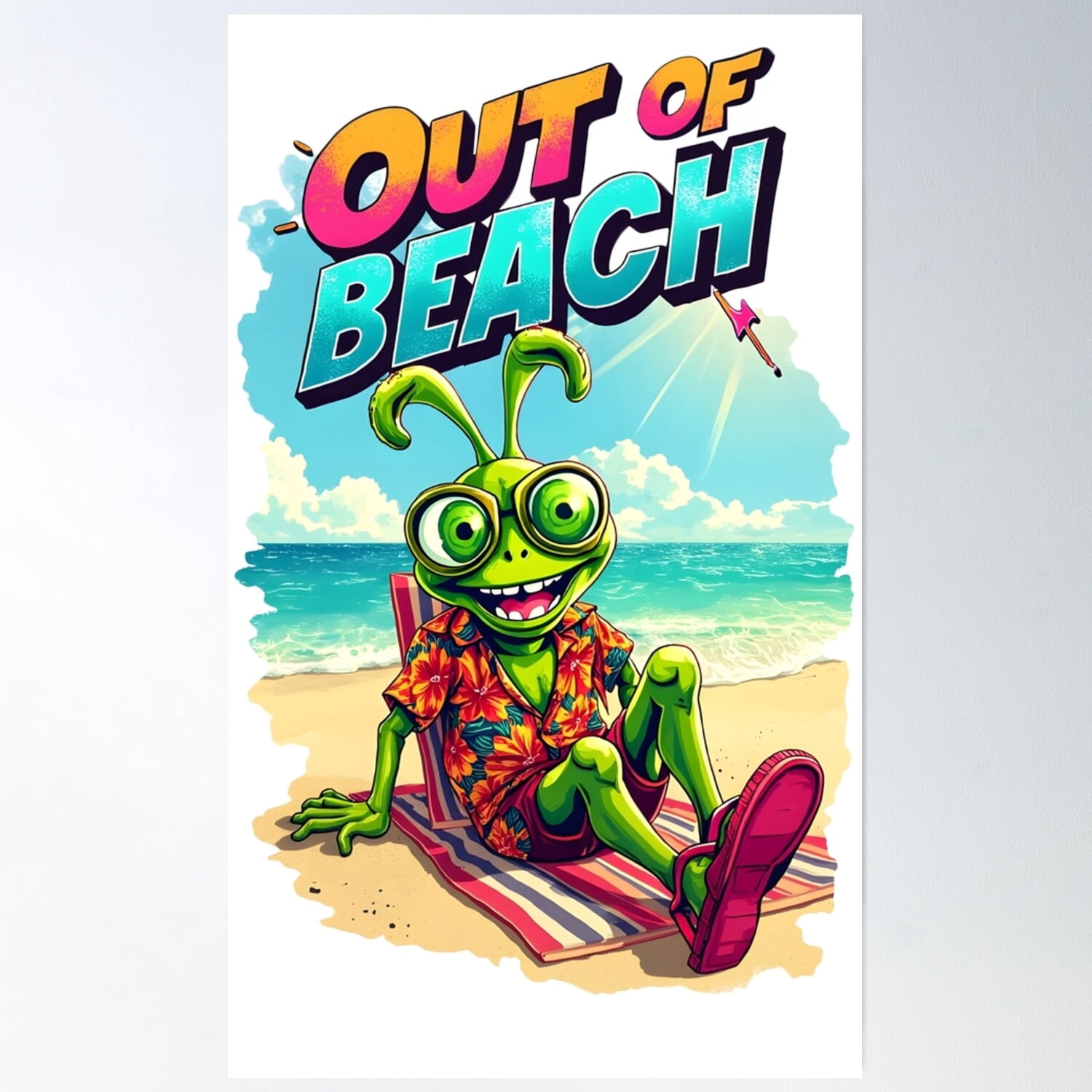 Alien Beach Vibes Poster Wall Art, Modern Wall Decor, 12x18 UNFRAMED ...