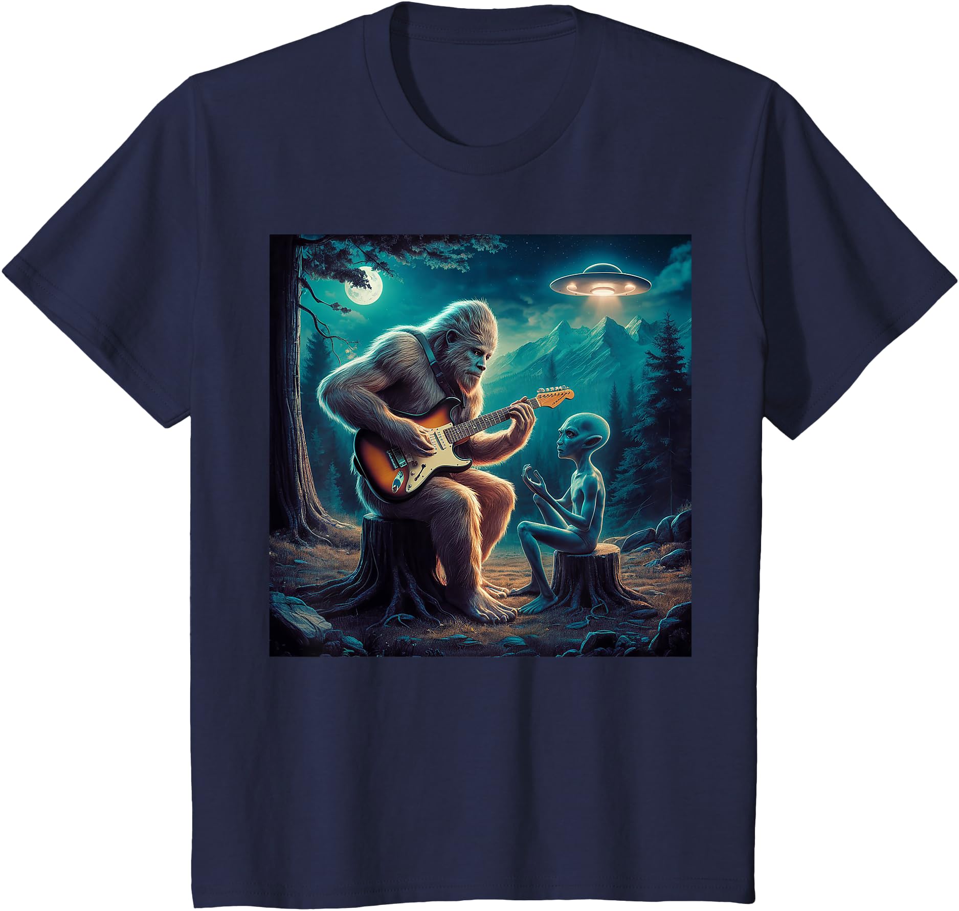 Alien Bigfoot Guitar Sasquatch UFO Kids T-Shirt,Violet color,size YL ...