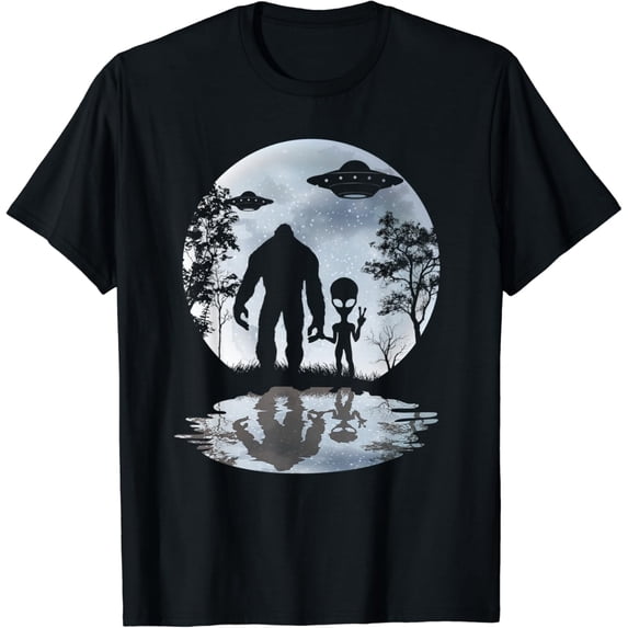 Alien Bigfoot Moon Sasquatch UFO Extraterrestrial T-shirt - Walmart.com