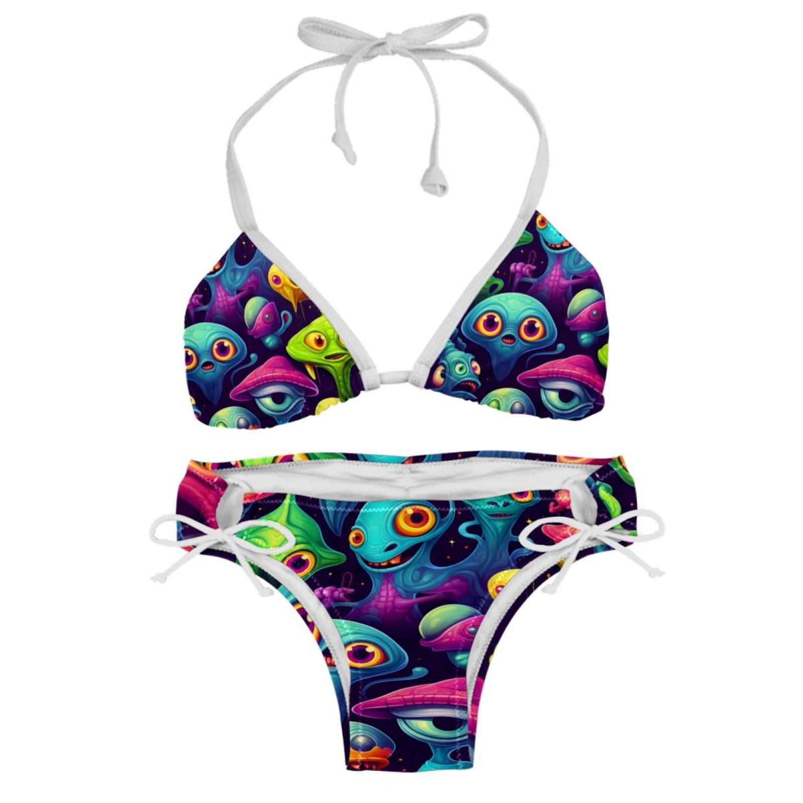 Alien Bikini Set Swim Suit Detachable Sponge Adjustable Strap Two-Pack ...