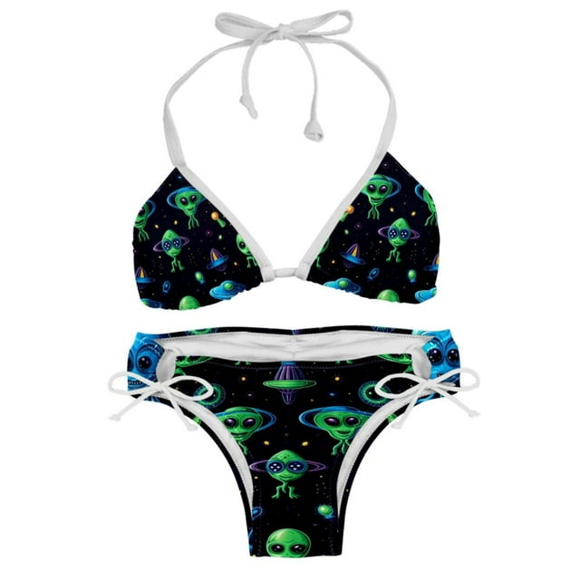 Alien Bikini Set Swim Suit Detachable Sponge Adjustable Strap Two-Pack ...