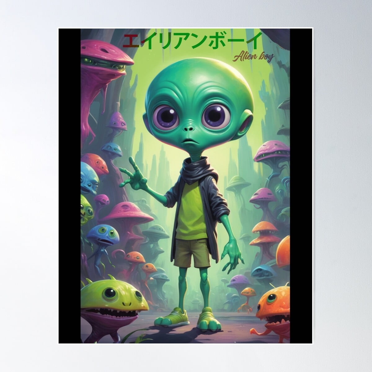 Alien Boy Poster Wall Art, Modern Wall Decor For Living Room Bedroom ...