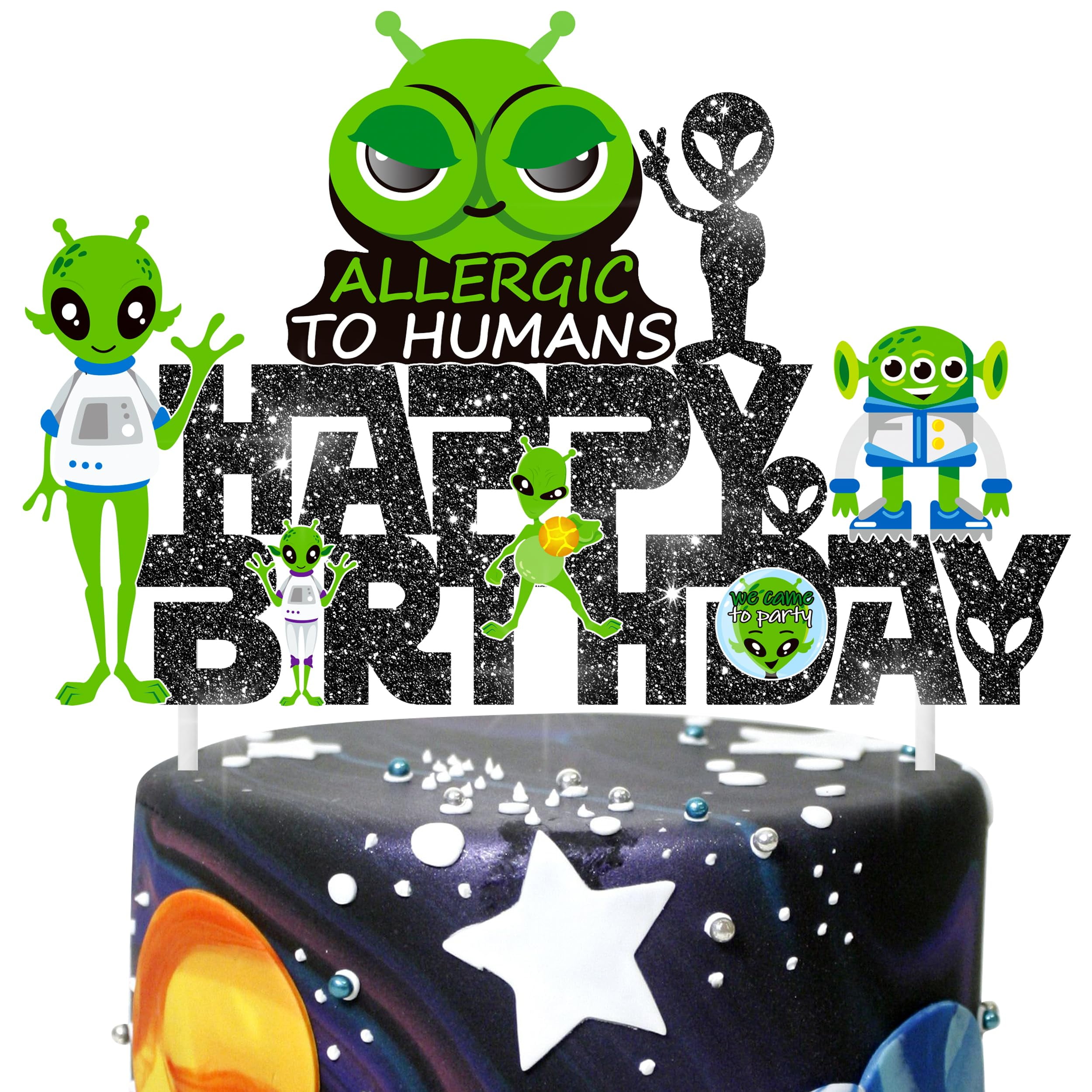 Alien Cake TopperEGSC Alien Themed Birhday Party Decoration Alien ...