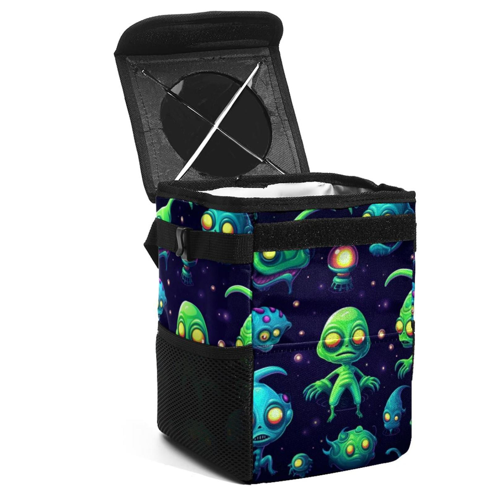 Alien Car Garbage Can - Foldable, with Lid, Leak-proof, Hanging Storage ...