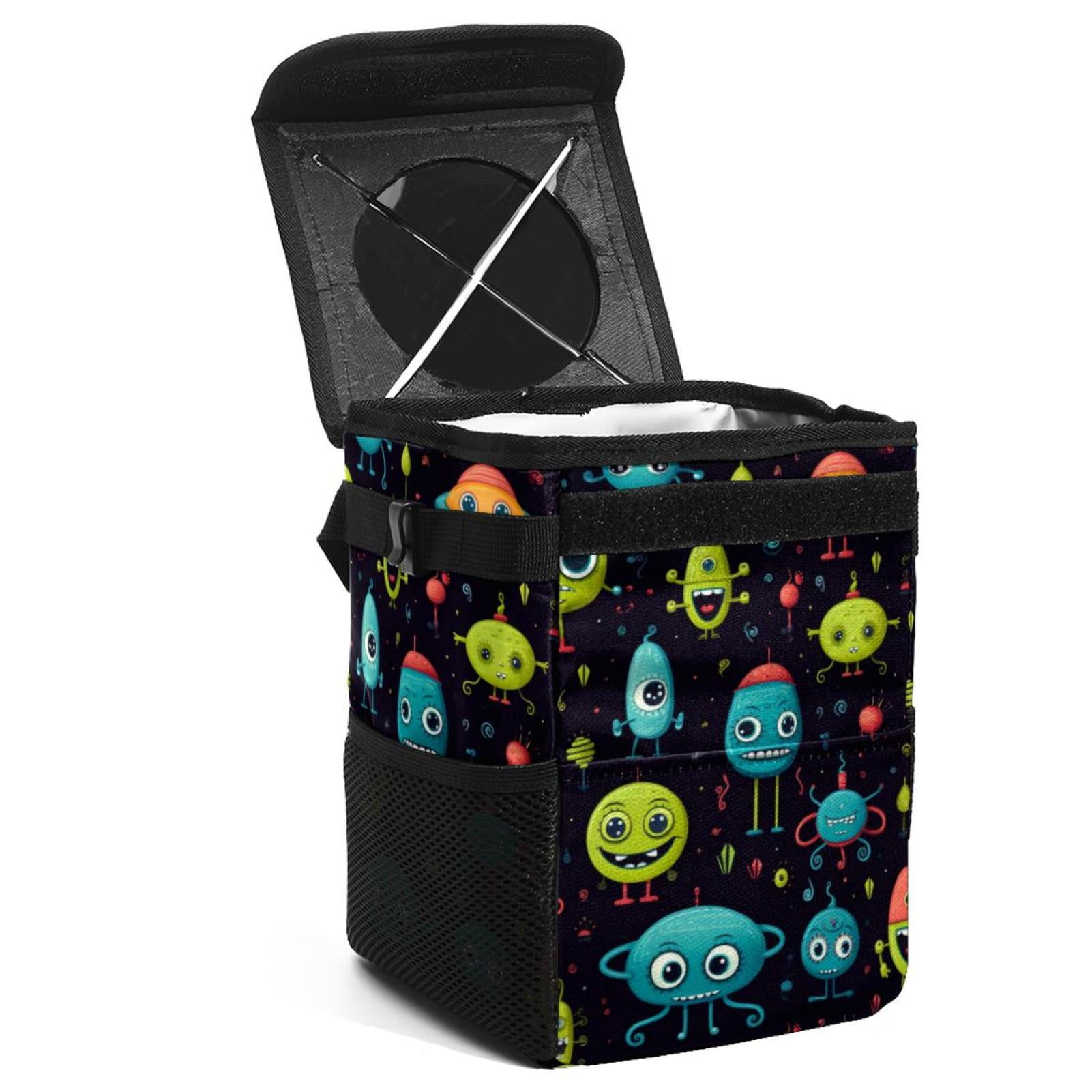 Alien Car Trash Bin: Foldable with Lid, Leak-Proof, Hanging Storage Bag ...