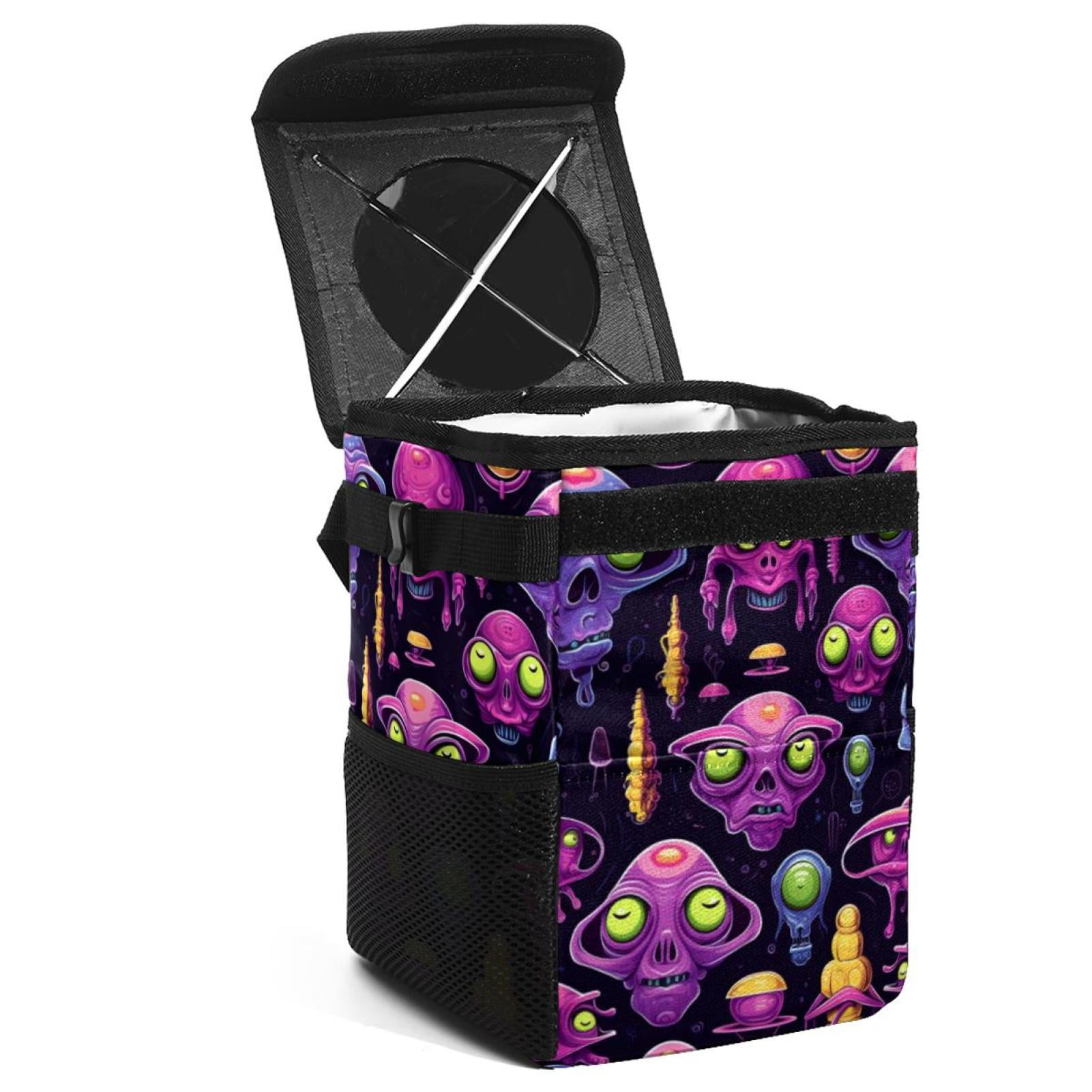 Alien Car Trash Bin - Foldable with Lid, Leak-Proof, Hanging Storage ...