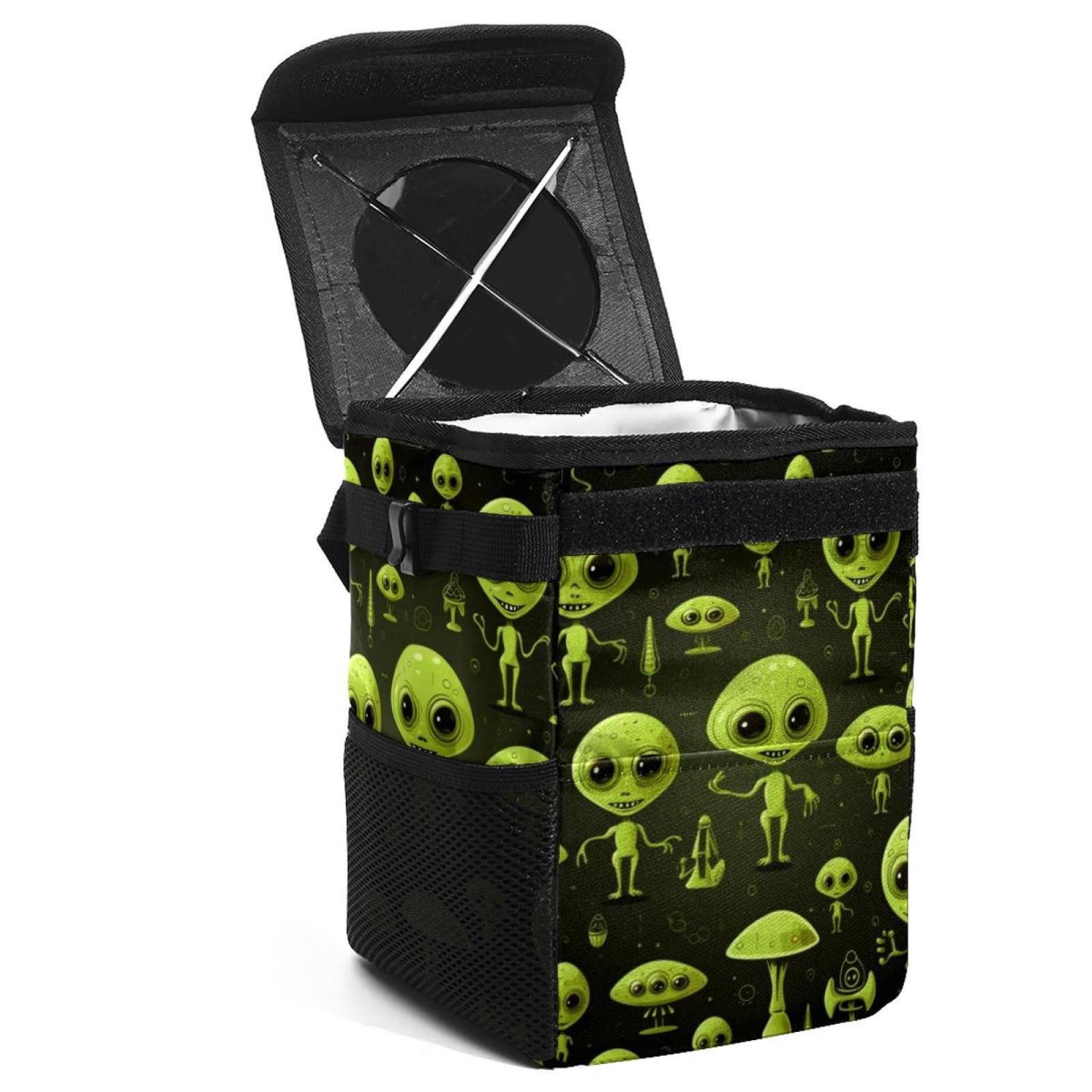 Alien Car Trash Can: Foldable with Lid, Leak-Proof, Hanging Storage Bag ...