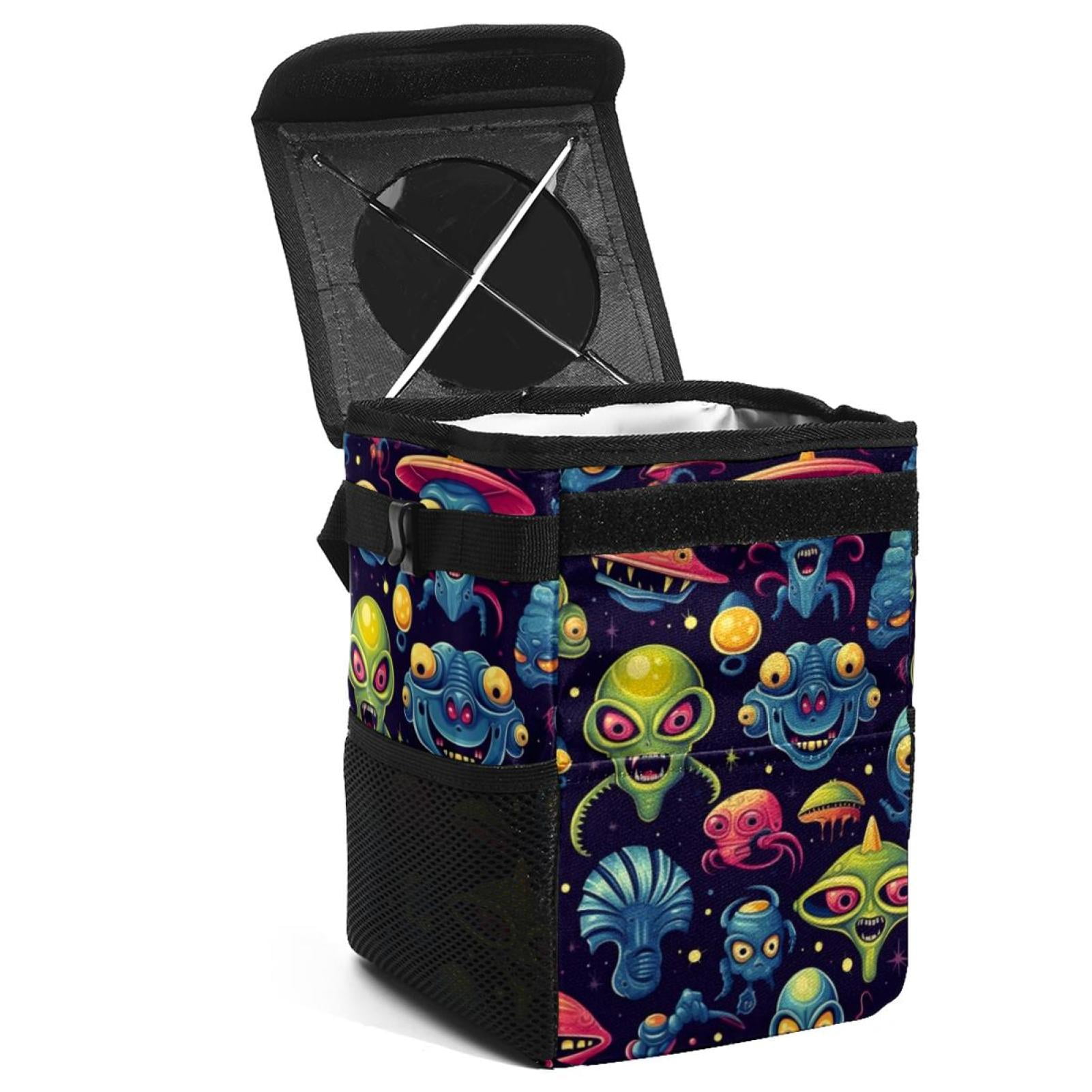 Alien Car Trash Can with Lid, Foldable Leak-Proof Car Garbage Can ...