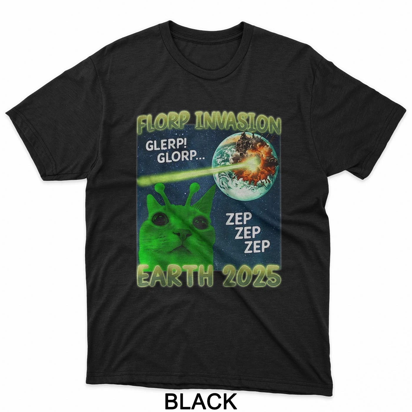 Alien Cat Brainrot Meme Glerp Glorp Graphic with Humor Vibe Unisex T ...