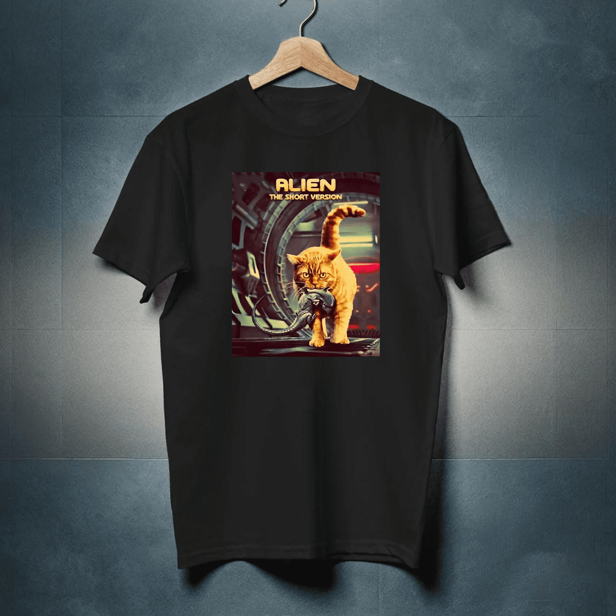 Alien Cat Heavy Cotton Tee, Sci-Fi Movie Lover Gift, Funny Alien Cat ...